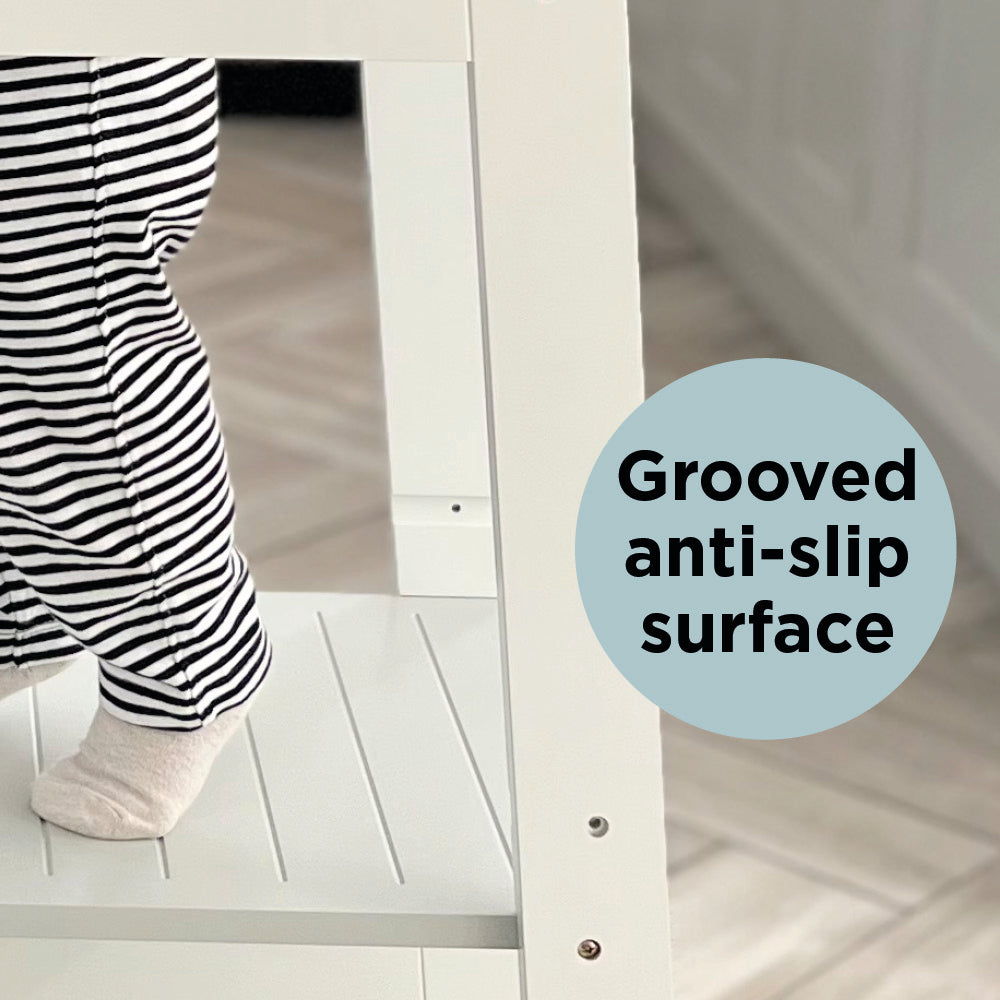 Children's Kitchen Helper Stool, White