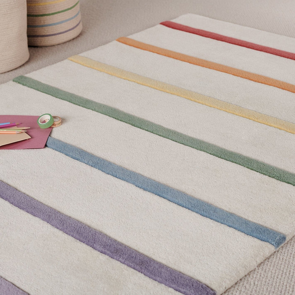 Rainbow Stripe Rug, LRG 180 x 120 (cm)