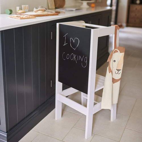 Children's Kitchen Helper Stool, White