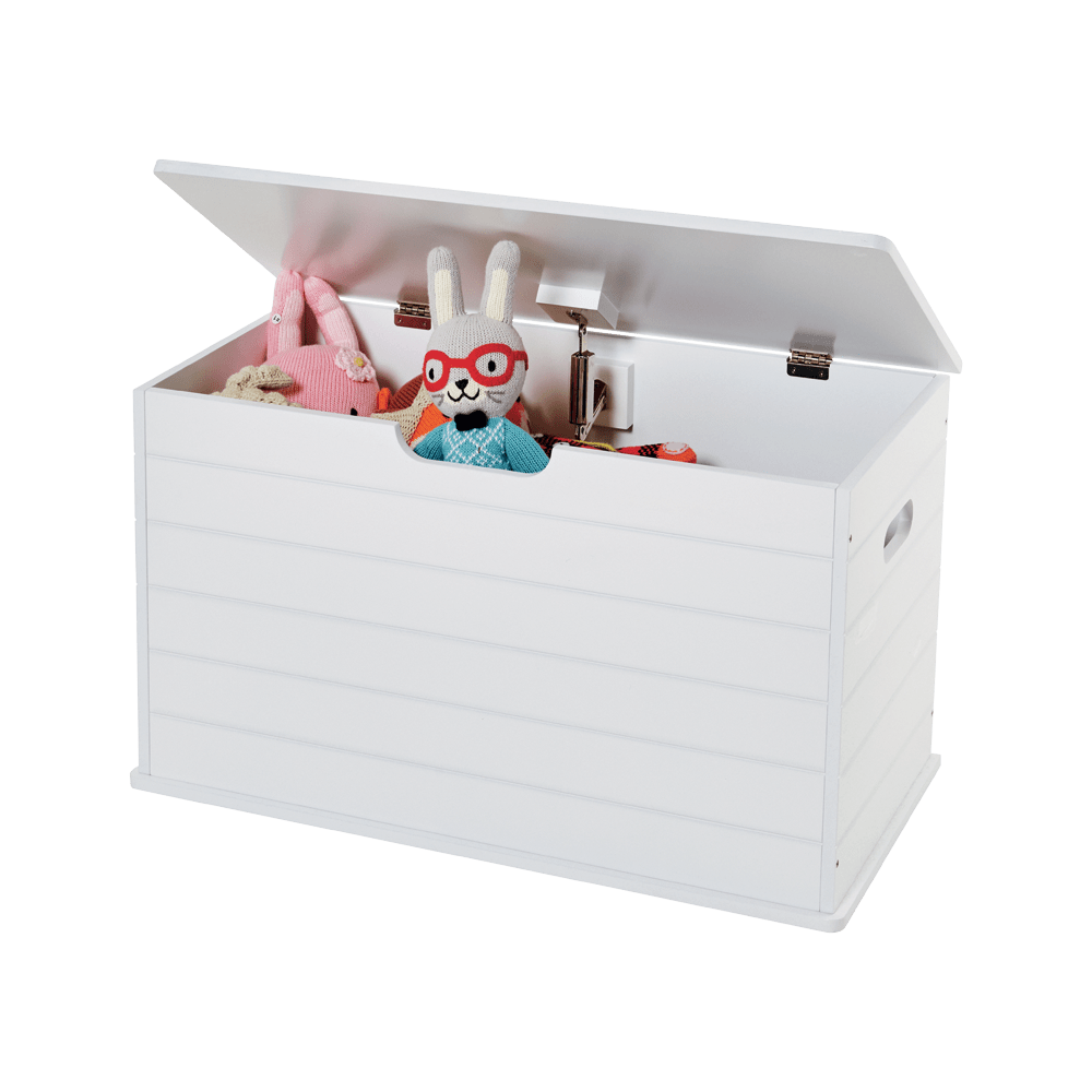 Small White Wooden Toy Storage Box - Great Little Trading Co.